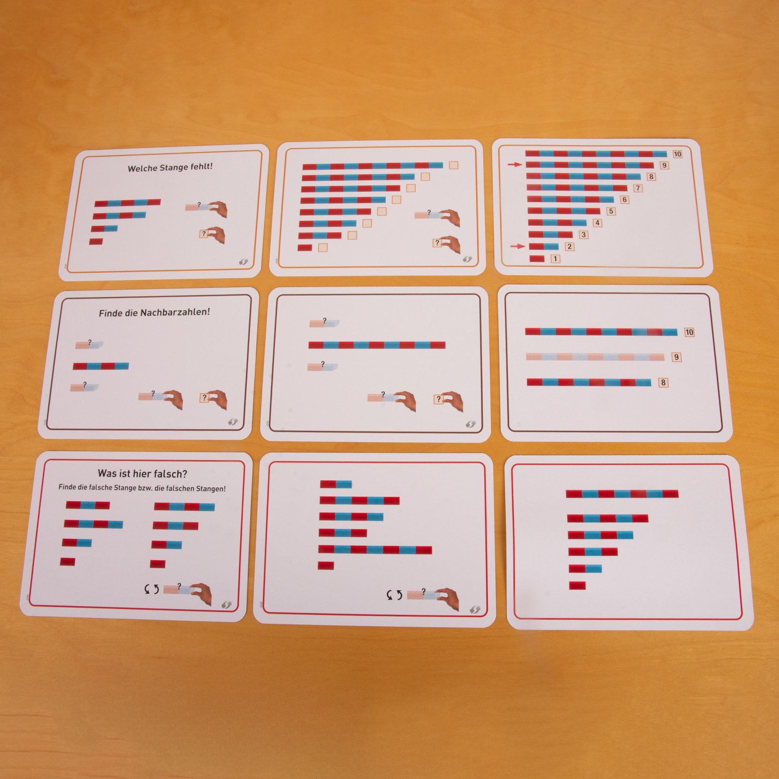 Aufgaben zu den blau-roten numerischen Stangen | Montessori-Shop.de